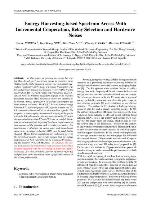 pdf energy harvesting based spectrum access with incremental