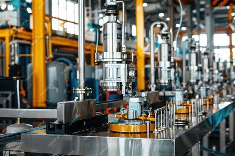 Industrial Machinery In A Factory Producing Piping And Valves On