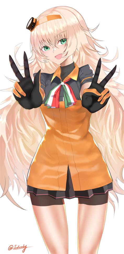 Safebooru 1girl Absurdres Artist Name Black Gloves Black Skirt Blonde