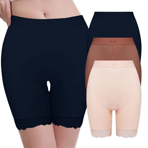 3 Pack Womens Slip Shorts For Under Dresses High Waisted Womens Slip