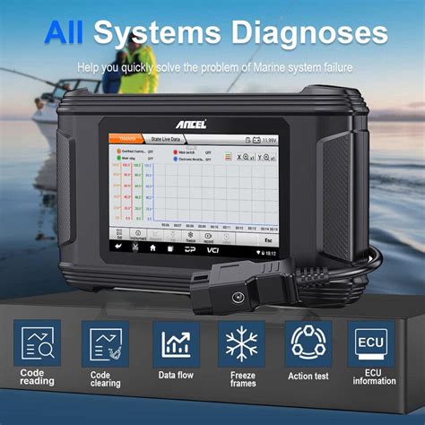 Ancel Mr500 Marine Obd2 Scanner Fit For Yamaha Outboard Motor Engine Code Reader Ebay