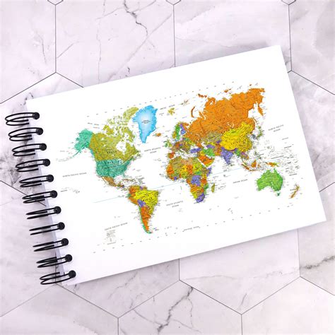 World Map Scrapbook Etsy Uk