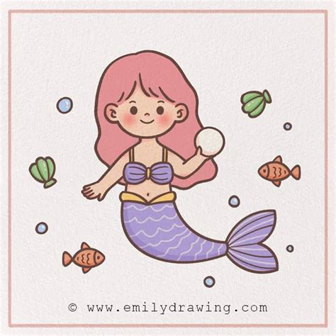 Mermaid Drawing Step By Step