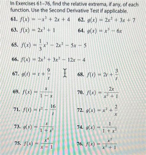 Solved In Exercises 61 76 Find The Relative Extrema If