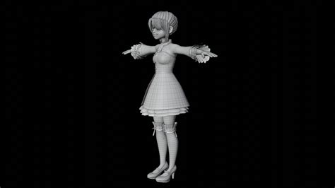 Cartoon Girl 3d Model By Jiten