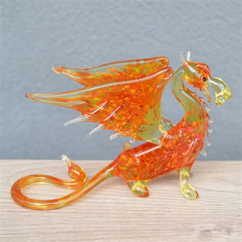 Glass Dragon Figurine Blown Dragon Figure Big Dragon Sculpture Etsy