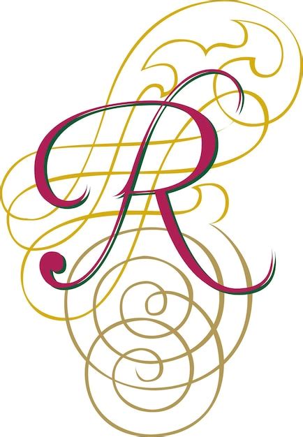 Premium Vector Capital Letter R Monogram The Fancy Floral Initial