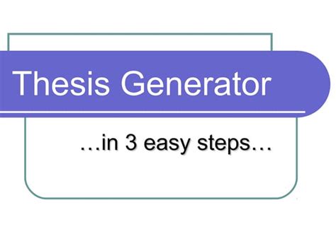 Thesis Generator