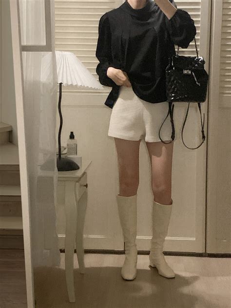 둥실코코 여유슬림핏🤍 트위드 하이웨스트 숏팬츠 가을 겨울 봄 여름 울 3부 반바지 옆지퍼 짧은 핫팬츠 화이트 베이지 블랙