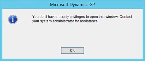 Finding Missing Security Privileges Encountered When Starting Microsoft Dynamics GP Azurecurve