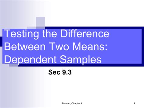 Dependent Samples T Test Testing Two Means