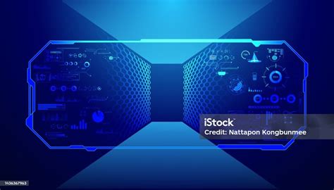 추상화의 디지털 데이터 차트 통신 컴퓨팅 및 원형 활력 혁신 기술 Ui 미래형 컨셉 Hud 인터페이스 홀로그램 요소에 안녕 기술