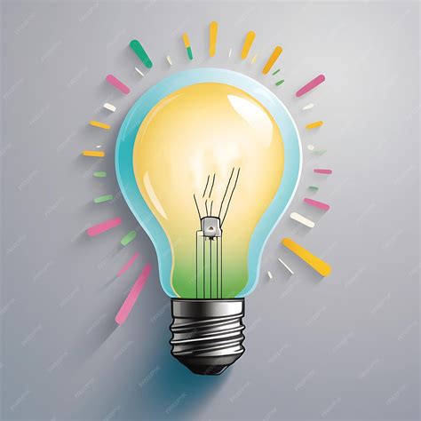 Creative Light Bulb Illustration With Multicolored Idea Premium Ai