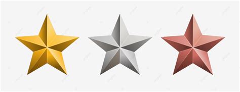 Gold Silver Bronze Clipart Hd Png Gold Silver Bronze 3d Metal Stars