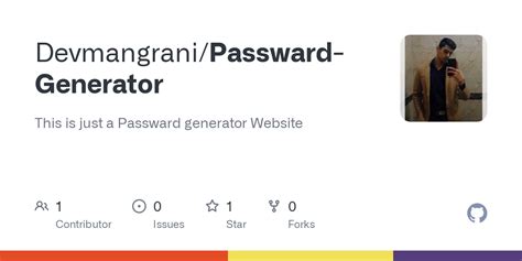 Github Devmangranipassward Generator This Is Just A Passward