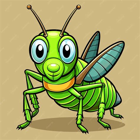 Premium Vector Dynamic Grasshopper Character Design For Magazine Covers