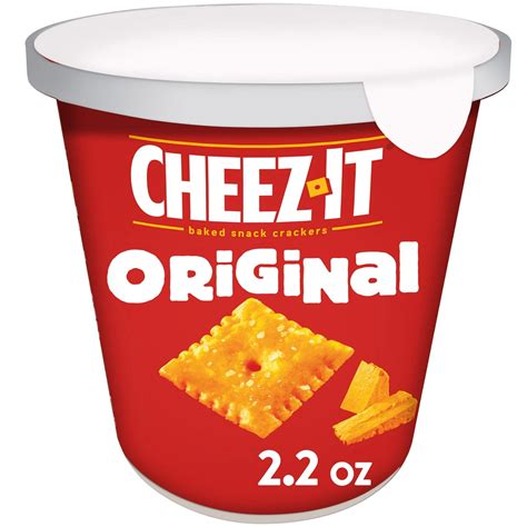 Cheez It Original Cheese Crackers Baked Snack Crackers 22 Oz Cup
