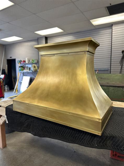 Custom Made All Brass Range Hood For Bluestar Range Brass Trims And