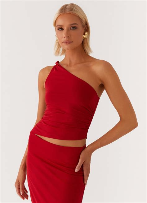 Monty One Shoulder Top Red Peppermayo Uk