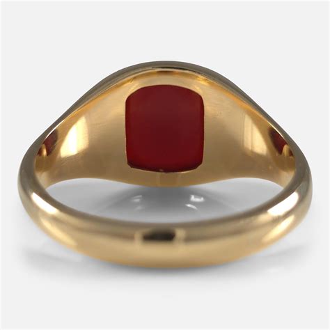 18ct Gold Carnelian Signet Ring 1958 For Sale At 1stdibs