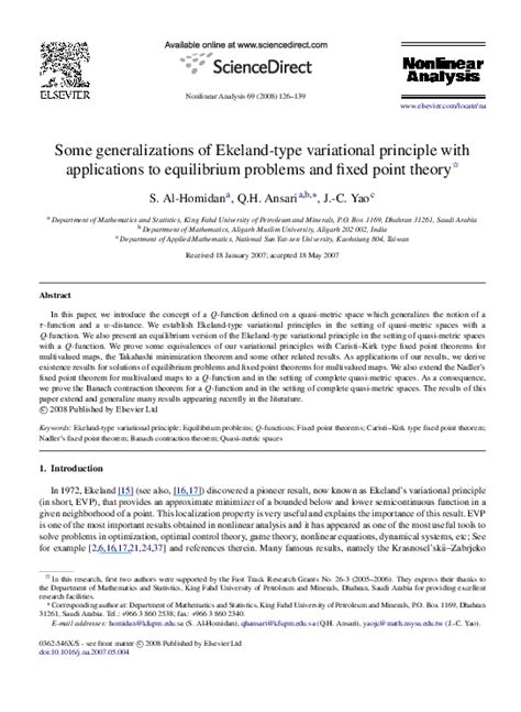 Pdf Some Generalizations Of Ekeland Type Variational Principle With Applications To