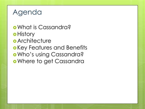 An Overview Of Apache Cassandra Pptx