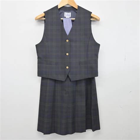 【中古制服】東京都 明治学院中学校 女子制服 4点（ベスト・スカート）sf028658【リサイクル学生服】 中古制服通販パレイド