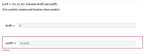 solved let f 3x 5y 8z calculate div f and curl f