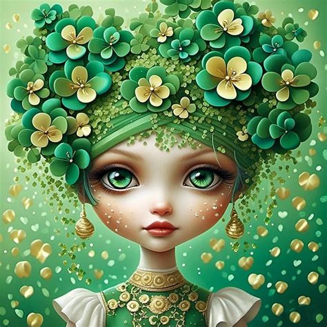 Download Ai Generated Girl Shamrocks Royalty Free Stock Illustration