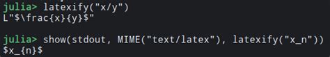 Latex Rendering In The Julia Repl General Usage Julia Programming Language