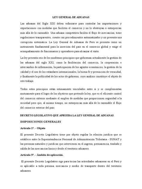 Ley General De Aduanas Pdf Aduana El Comercio Internacional