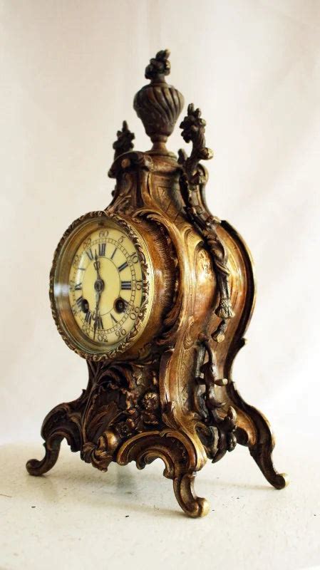Pendule Art Nouveau Rococo Bronze Massif
