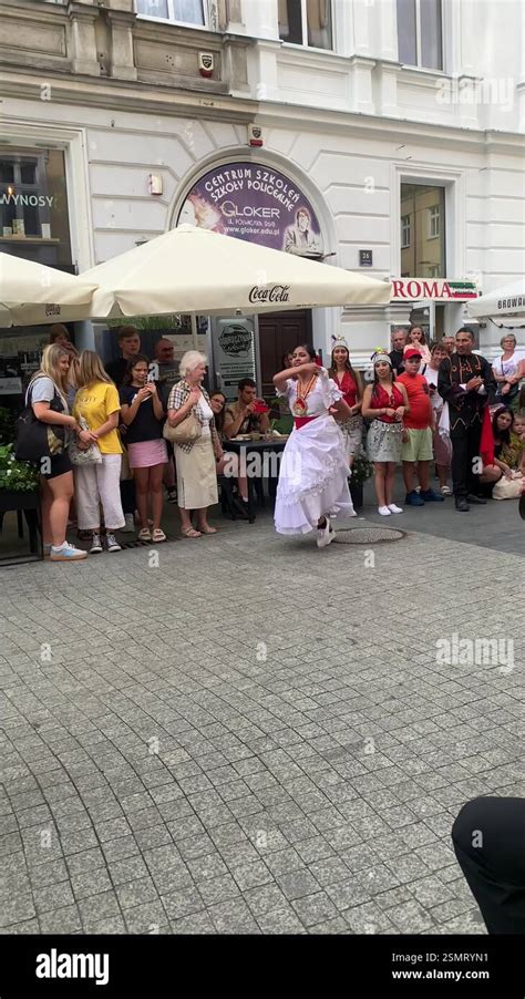 Couple Of Dancers From Peru Dancing National Dance With Live Singers On The Stock Video Footage