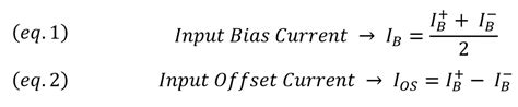 Opamp Bias Current Offset Current Ve Offset Voltage