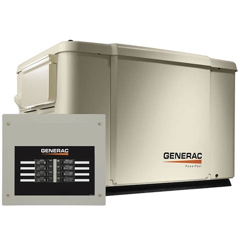 Generac PowerPact WIFI Enabled 7500-Watt (LP) / 6000-Watt (NG) Standby Generator with Automatic ...