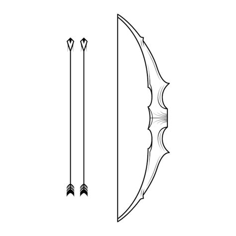 Premium Vector Abstract Black Simple Line Bow With Arrows Weapon