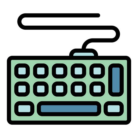 Wired Keyboard Icon Color Outline Vector 15011156 Vector Art At Vecteezy