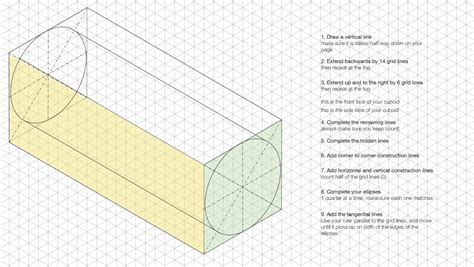 Isometric Cylinder Animated Step By Step Presentation Teaching