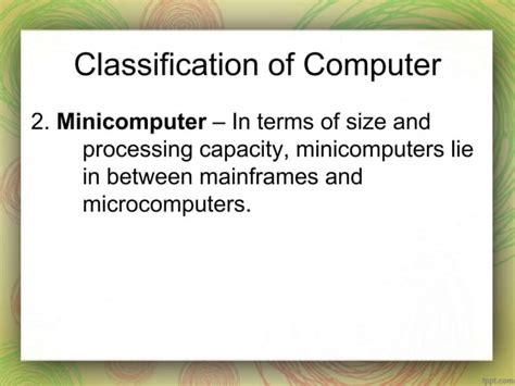 Types And Classification Of Computer Pptx