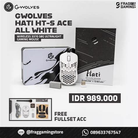 Jual Gwolves Hati Ht S Ace Wireless 3370 58g Gaming Mouse All White