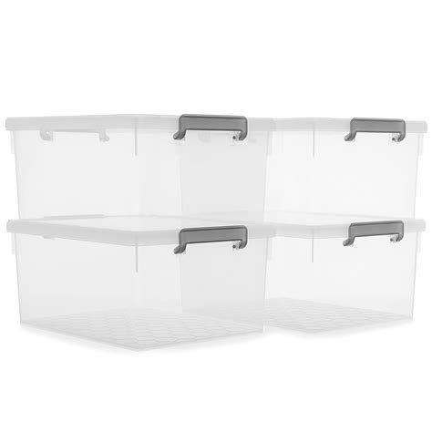 Plastic Storage Bins With Lids Sizes At Kenneth Hyde Blog