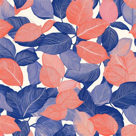 Abstract Leaf Vein Pattern Texture In Shades Of Coral Pink Blue On Pale Background Stock