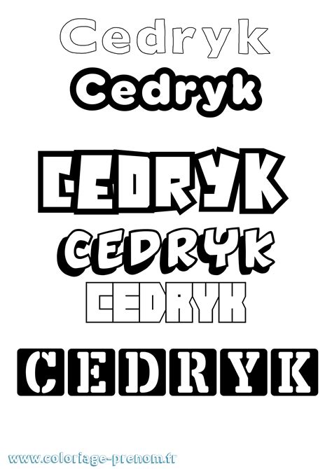 Coloriage Du Prénom Cedryk à Imprimer Ou Télécharger Facilement