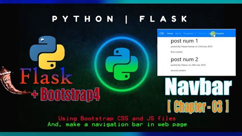 web app development with python and flask । chapter 03। navbar youtube