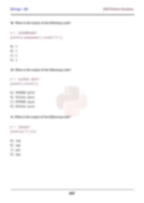 250 Python Multiple Choice Questions For Practice Quizzes Computer