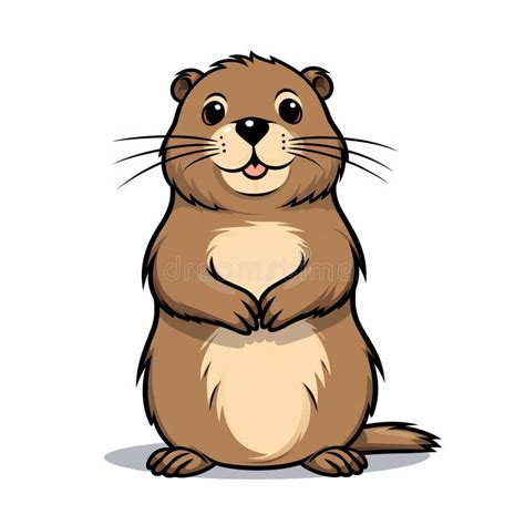 Meticulously Detailed Cartoon Beaver Vector Illustration Stock Image