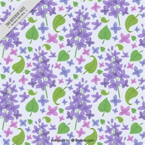 Free Vector Background With Liliac Flowers And Leaves