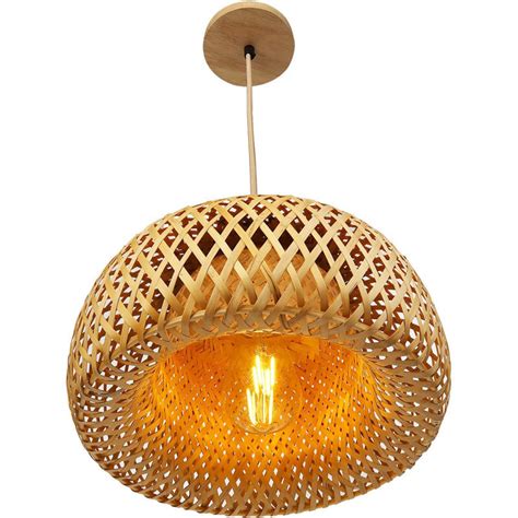 Hand Woven Natural Bamboo Pendant Light Foter