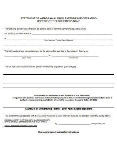 9 Statement Of Withdrawal Templates In Doc Pdf