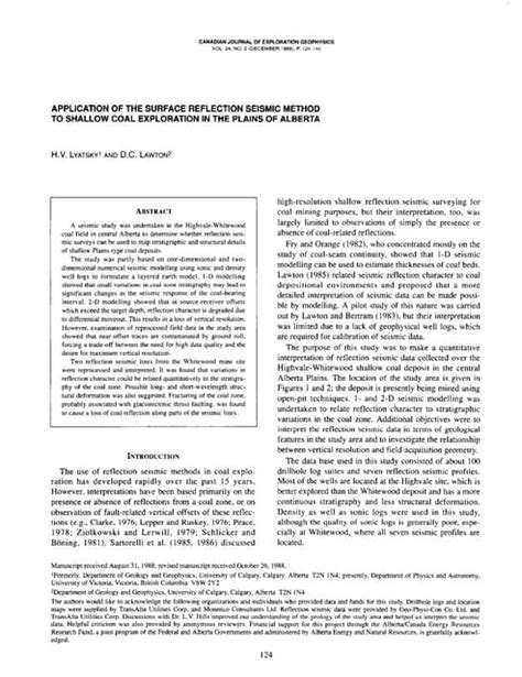 Surface Reflection Seismic Method Coal Mines Field Pdf Geology Science